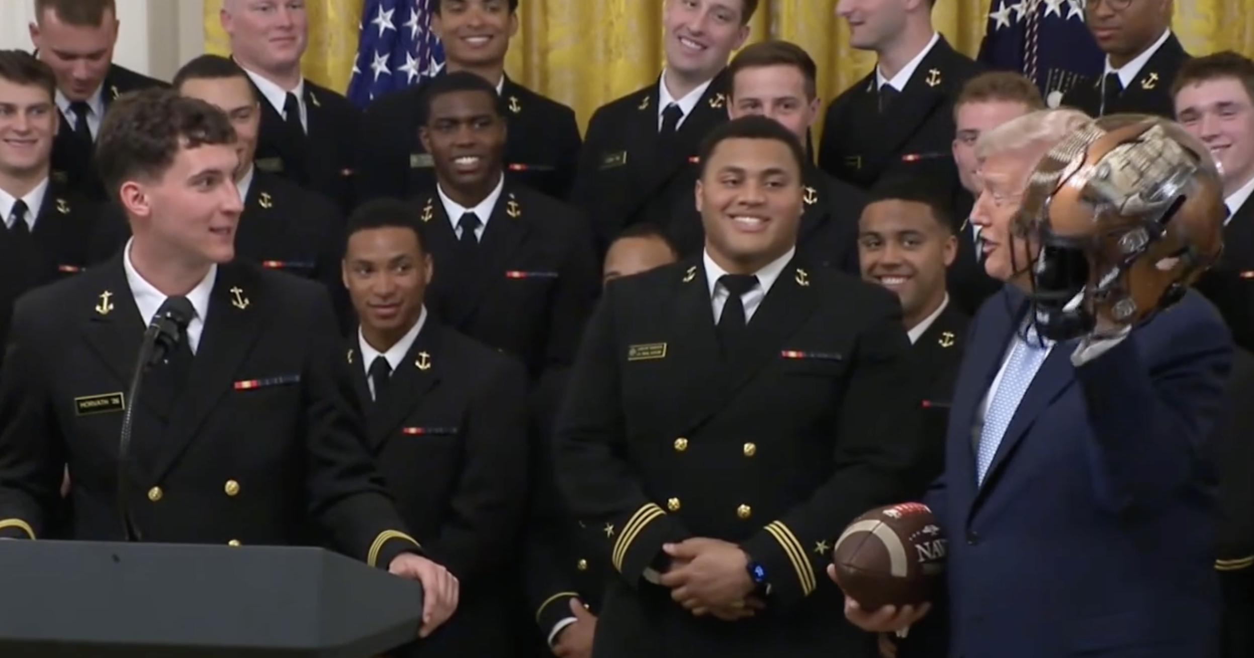 'It's so heavy': Trump complains to Navy football players about the ...