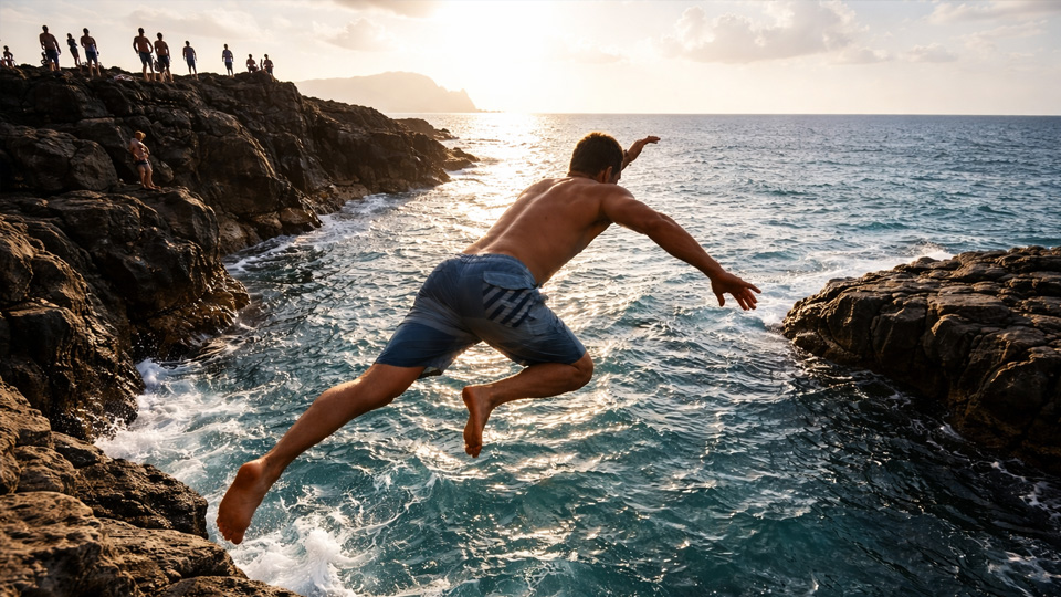 Cliff jumping adventure in Hawaii