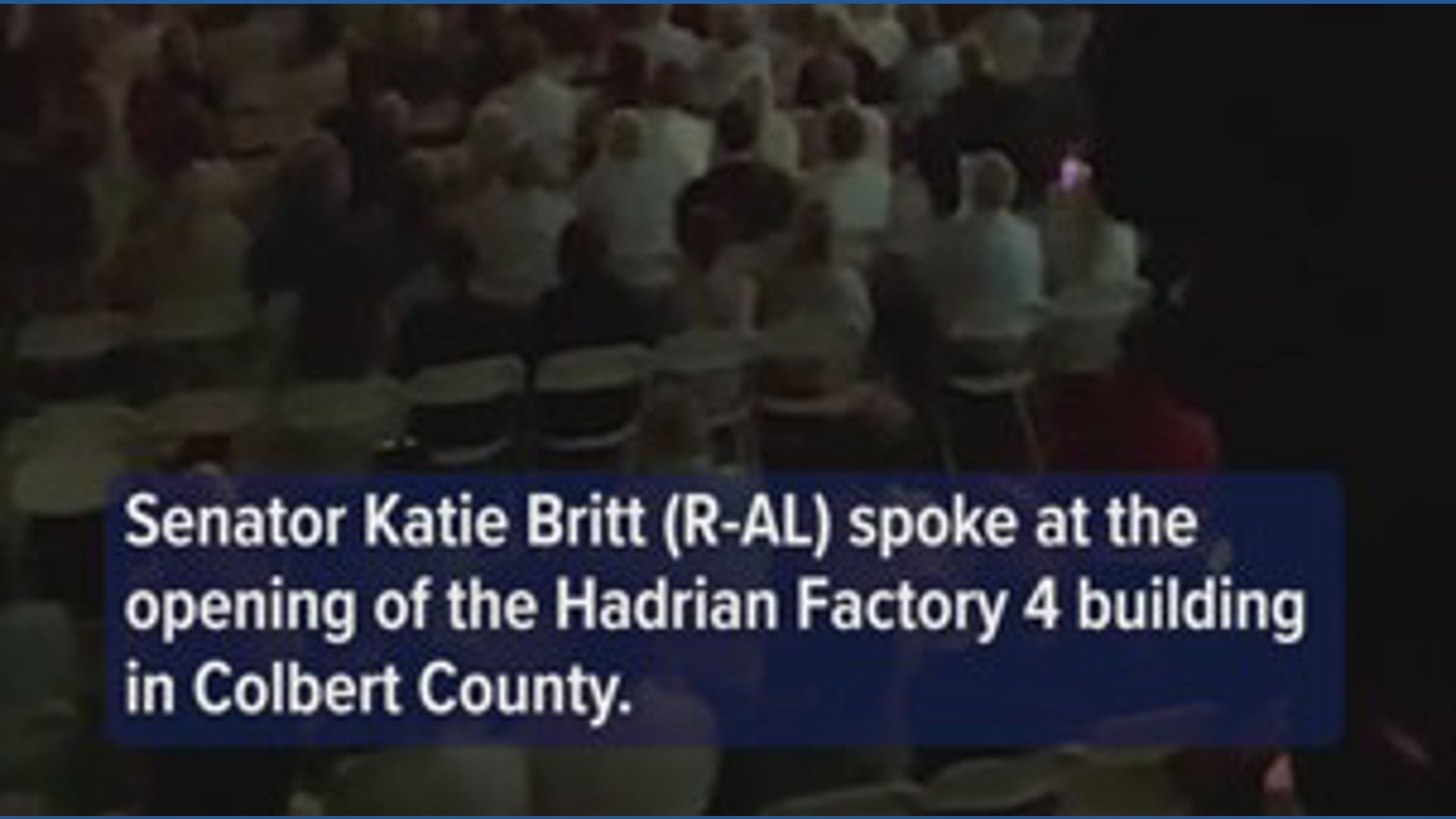Sen. Katie Britt (R-AL) speaks at the opening of Hadrian Factory 4