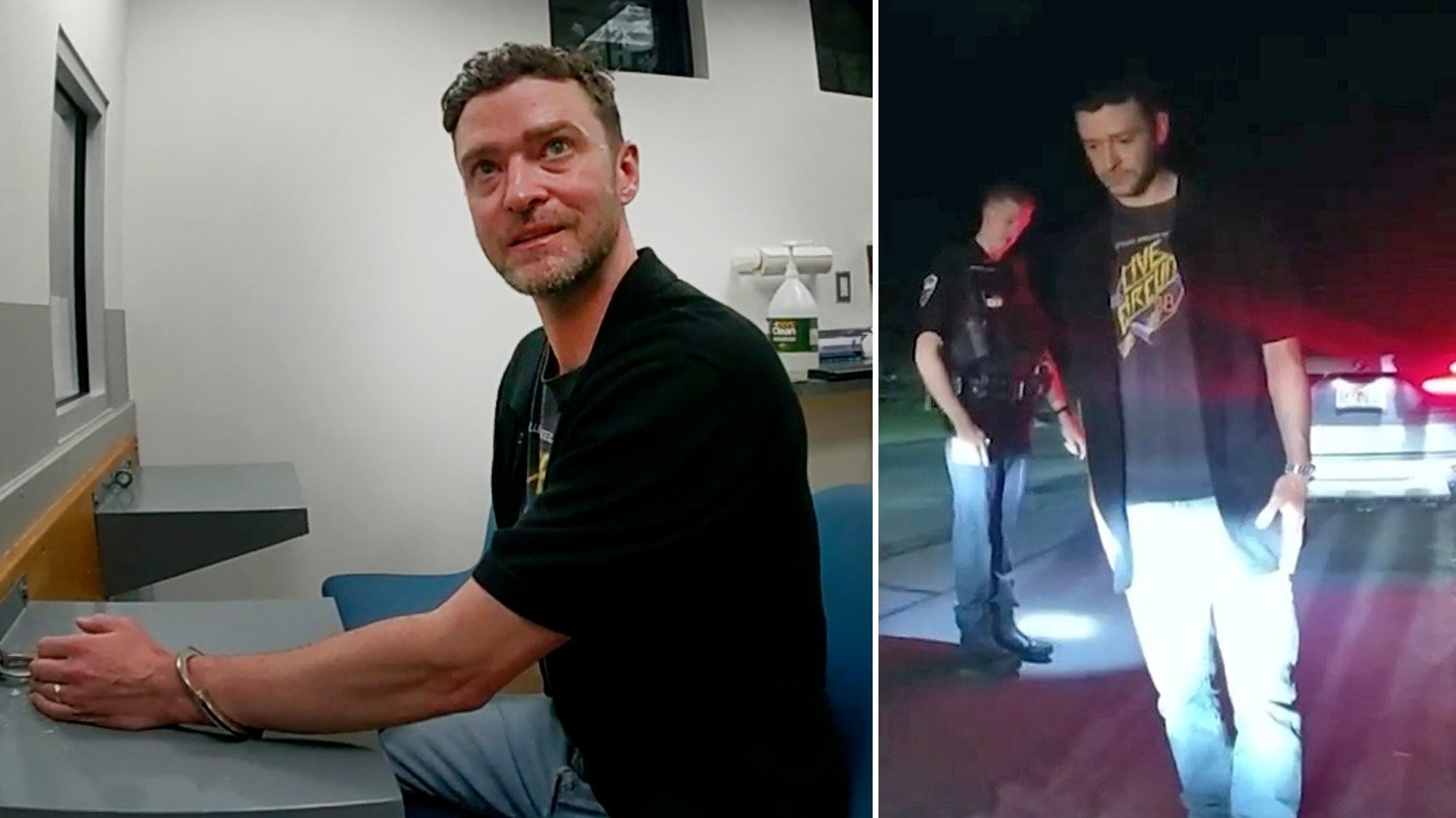 Justin Timberlake fails to walk straight in drink-driving arrest footage