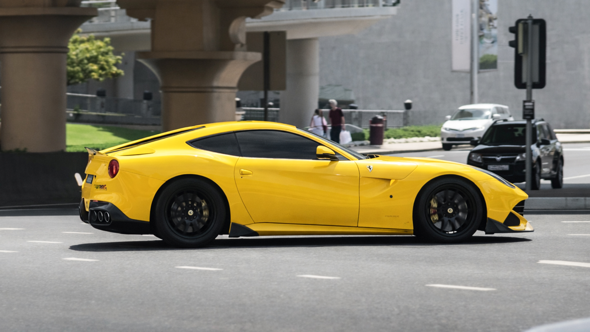Clean look $1.6 million Ferrari F12tdf on the road