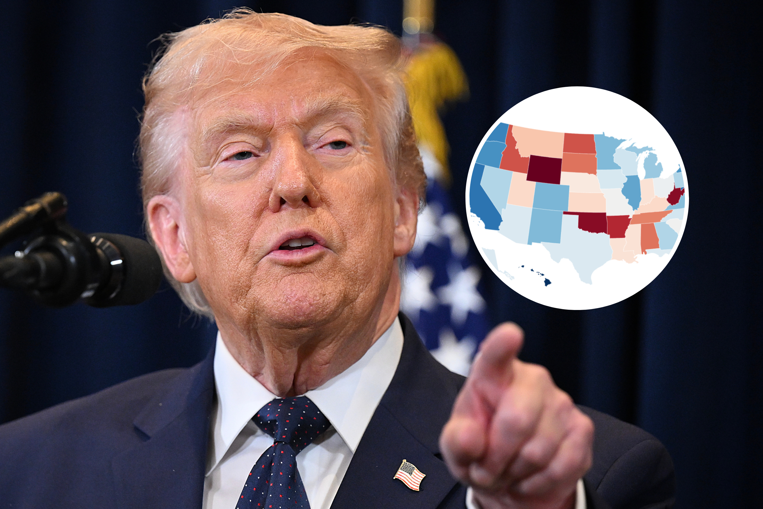 Map shows Donald Trump’s approval rating in every state after 14 months