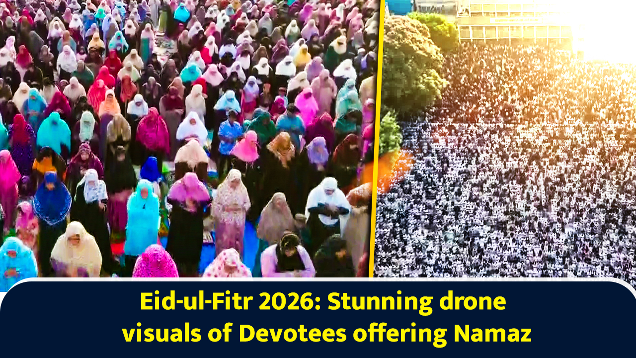Eid-ul-Fitr 2026: Stunning drone visuals of devotees offering namaz