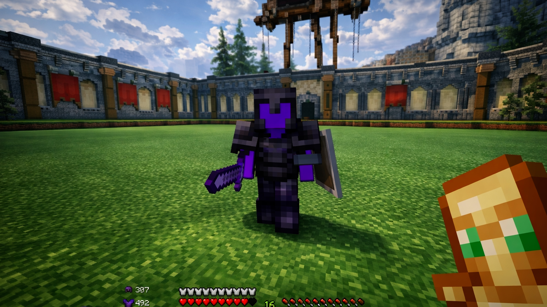 Learning to use the Minecraft mace weapon