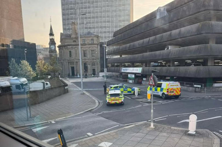 Police cordon off Plymouth car park entrance