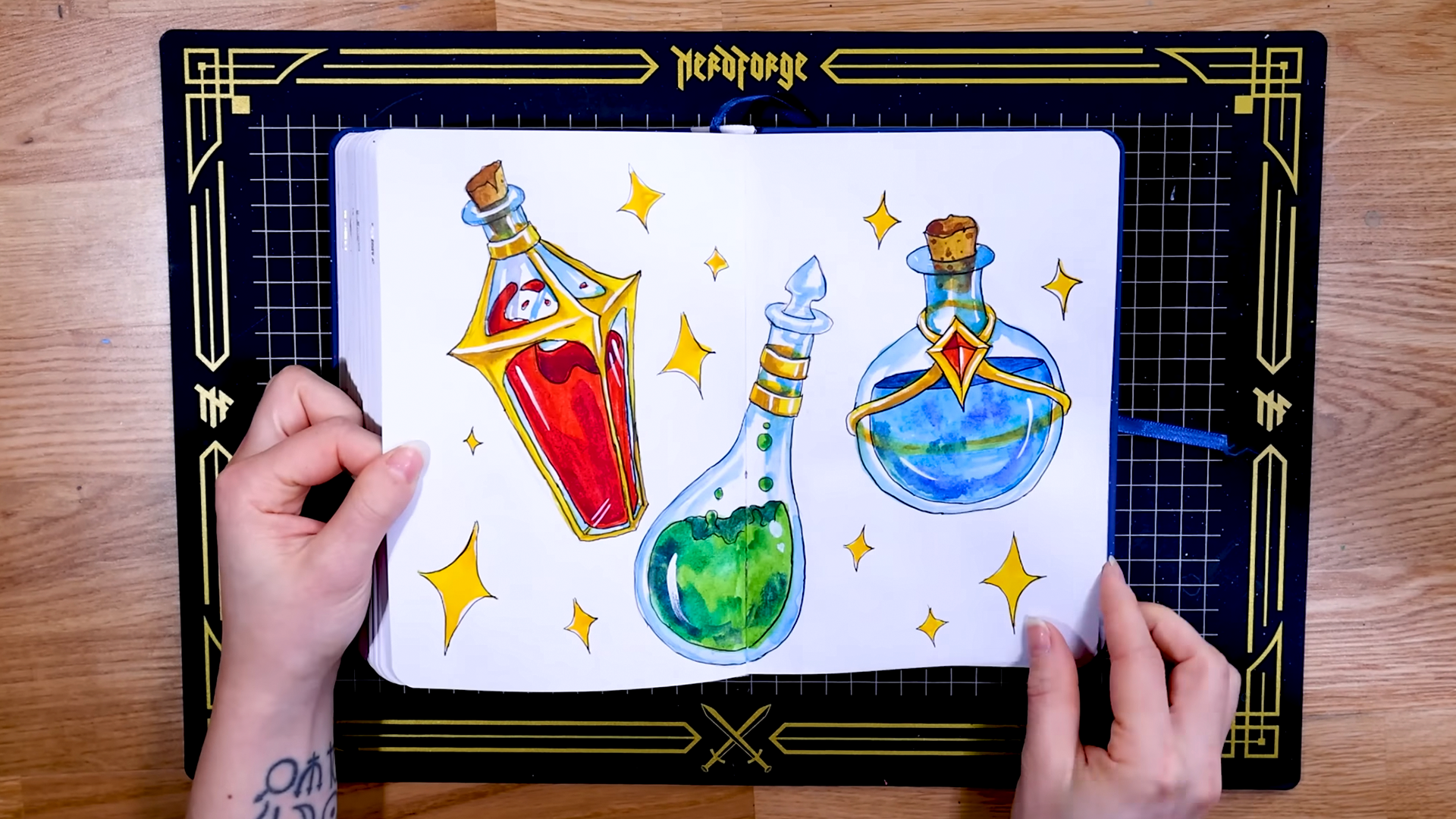 Painting a 300 page sketchbook challenge