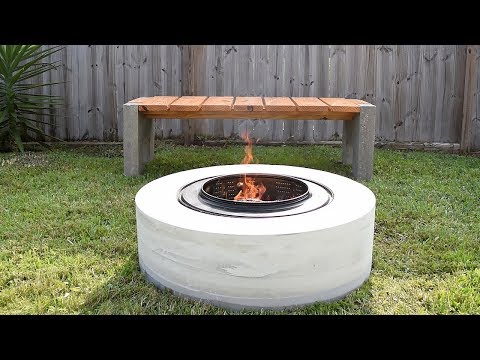 DIY concrete fire pit creation