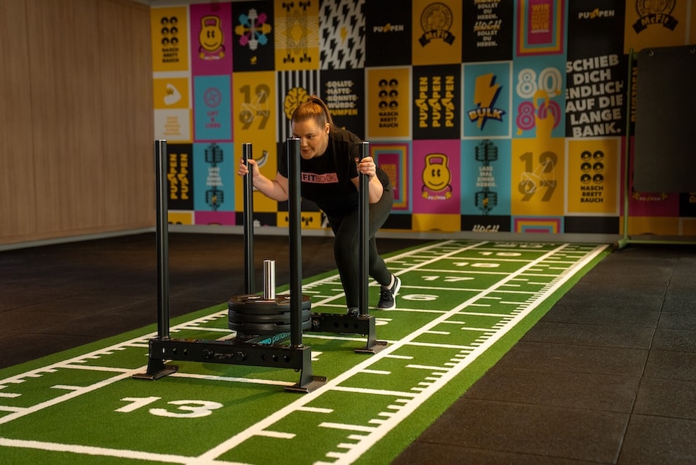 Sled push–building strength in your lower body and core