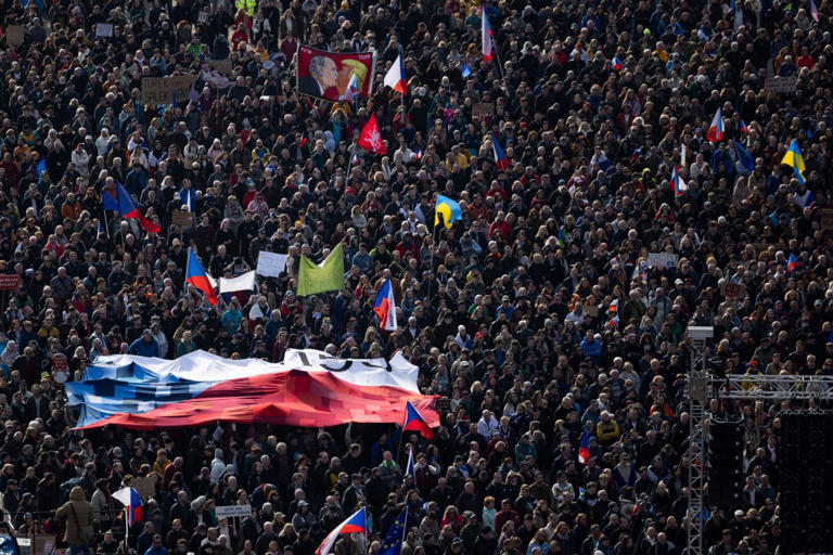 Photos show tens of thousands of protesters in Prague: What to know