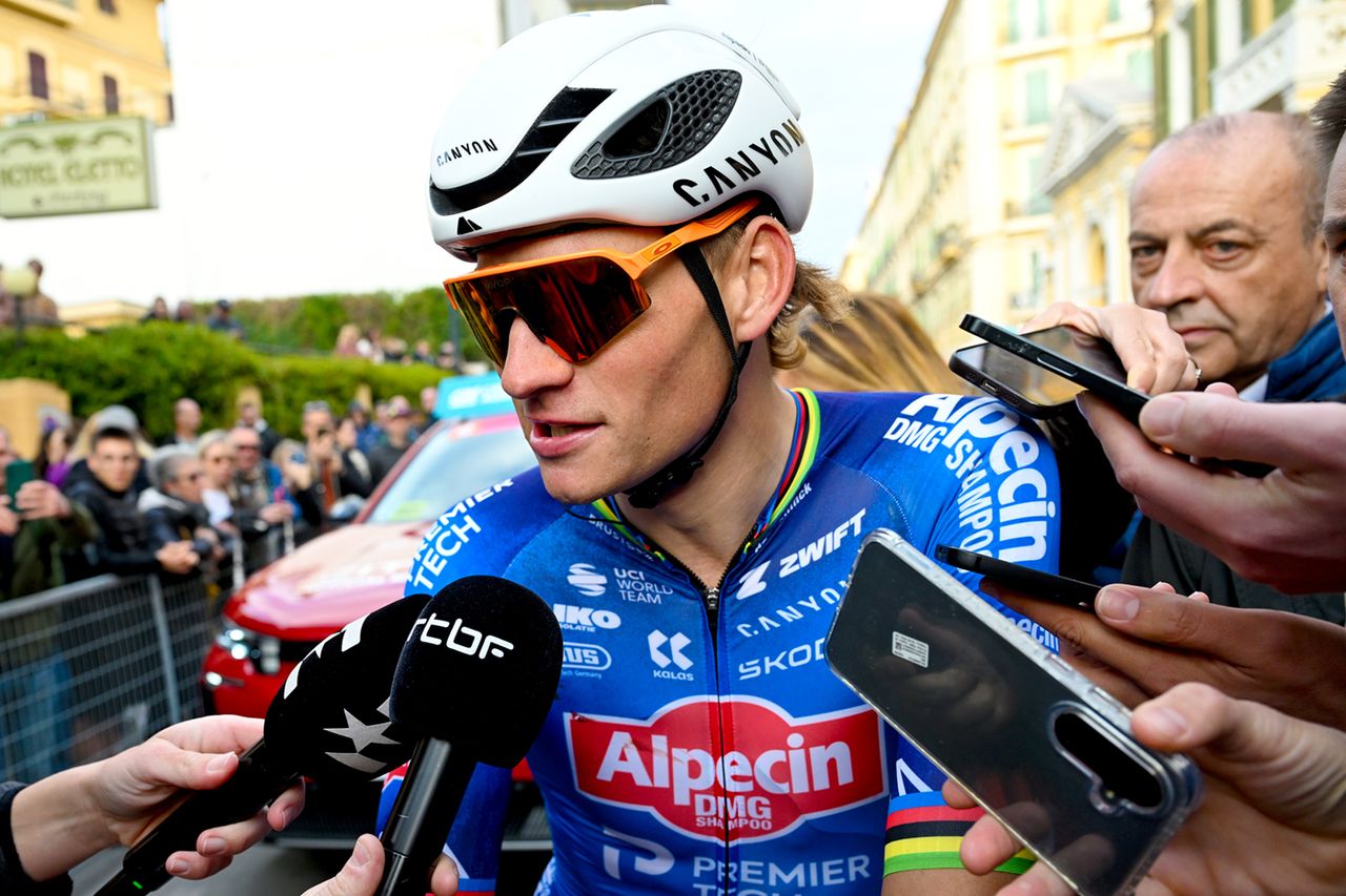 Mathieu van der Poel unable to grip handlebars properly following Milan ...