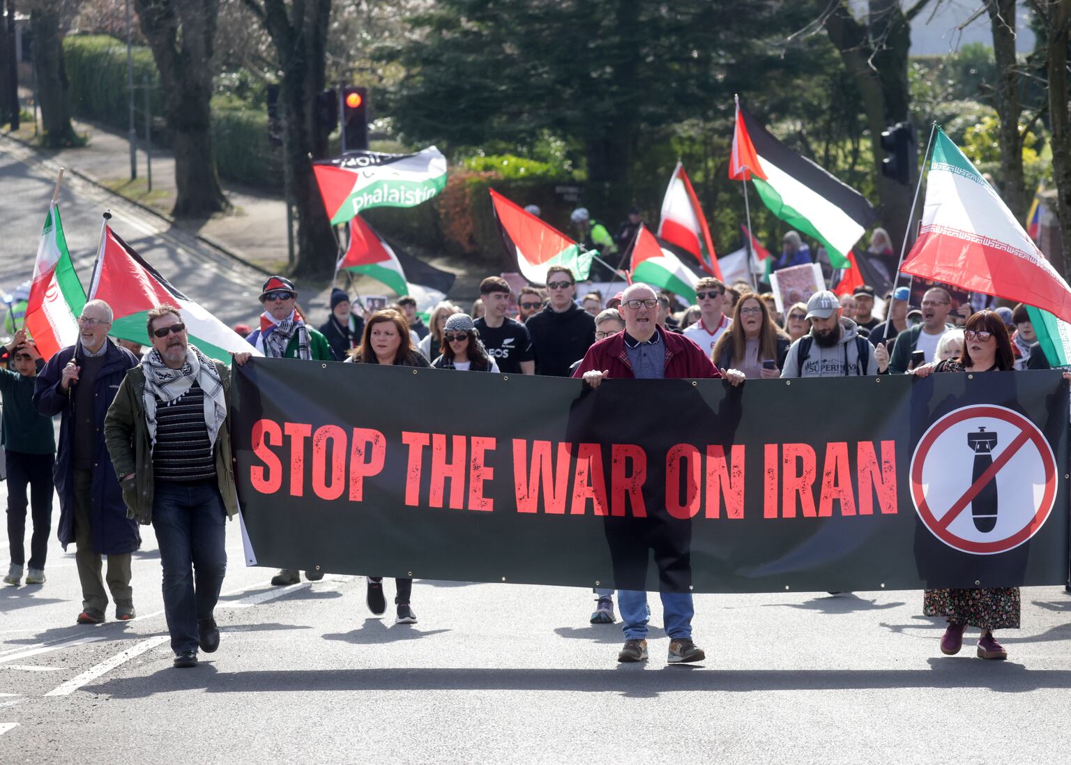 ‘Not in our name’: Belfast rally shows solidarity with war-torn countries