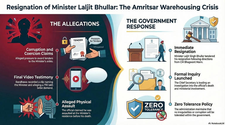 AAP Punjab minister Laljit Bhullar resigns amid Amritsar warehousing ...