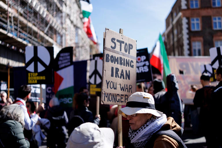 Map shows where Iran war protest will take place in London today