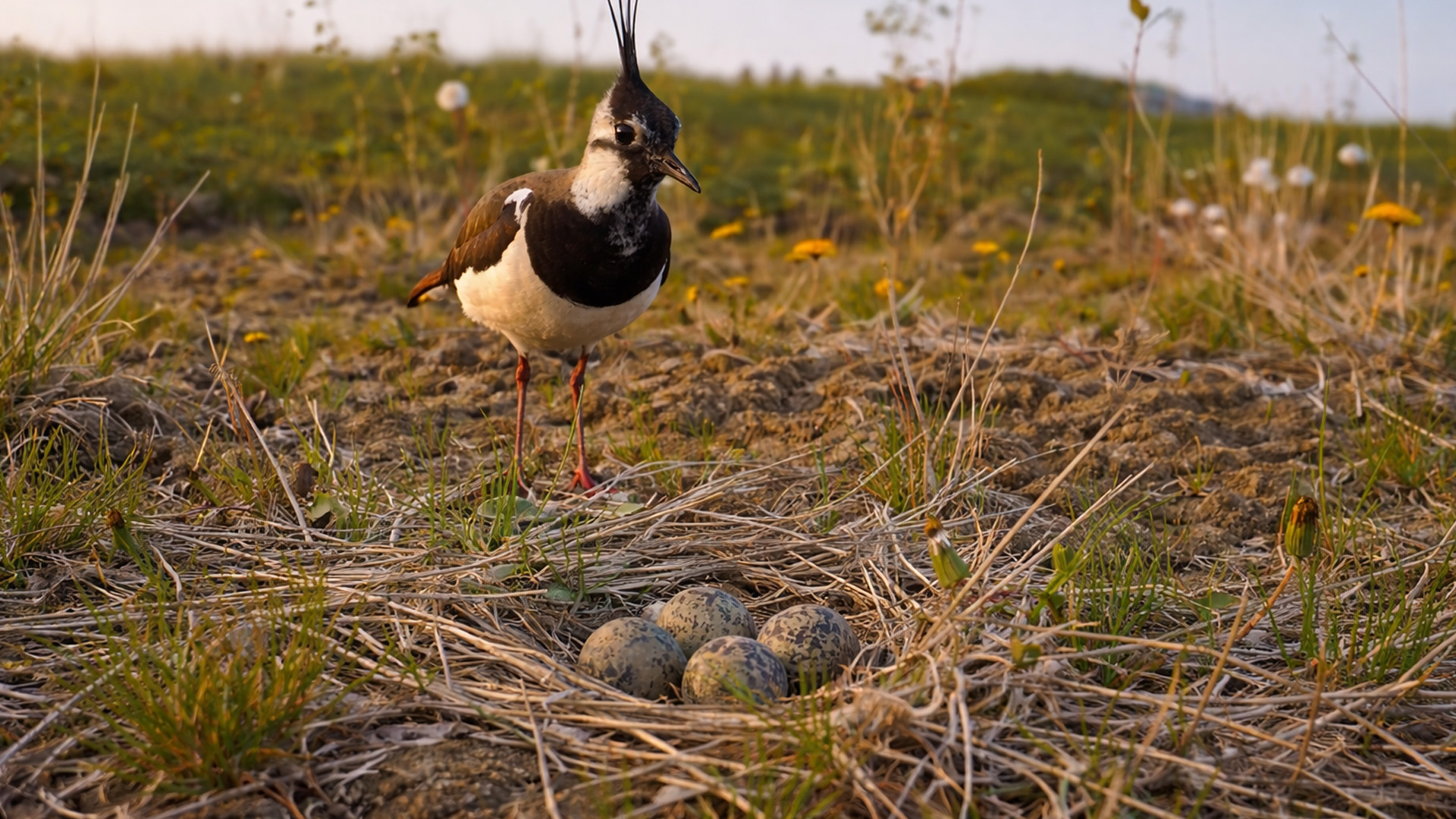 Wildlife camera captures a bird protecting its eggs in plain sight