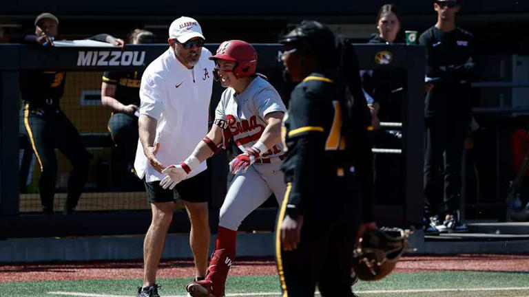 No. 6 Alabama softball can't find timely hit in 5-2 loss at Missouri