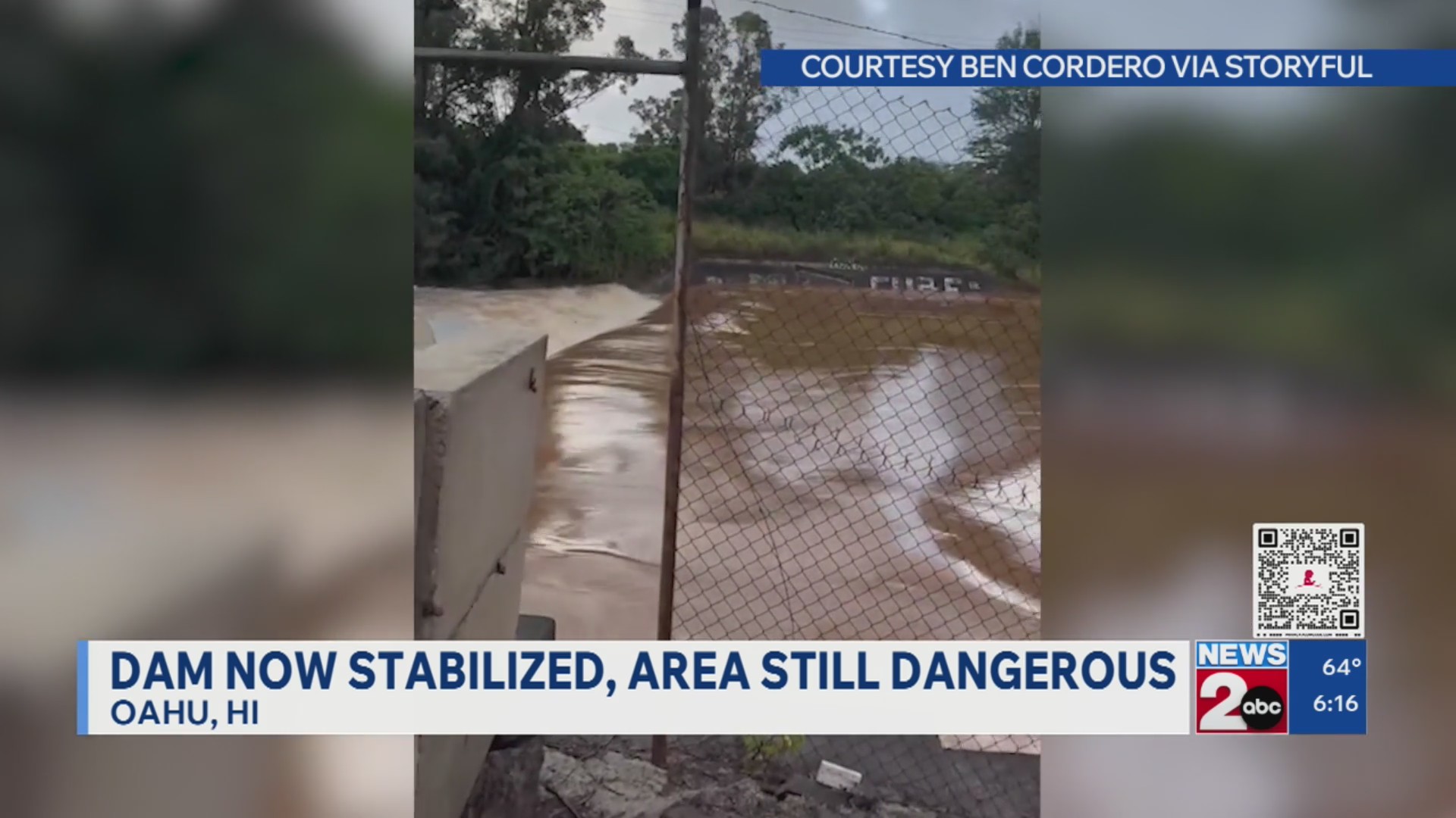 Dam in Oahu now stabilized, officials say