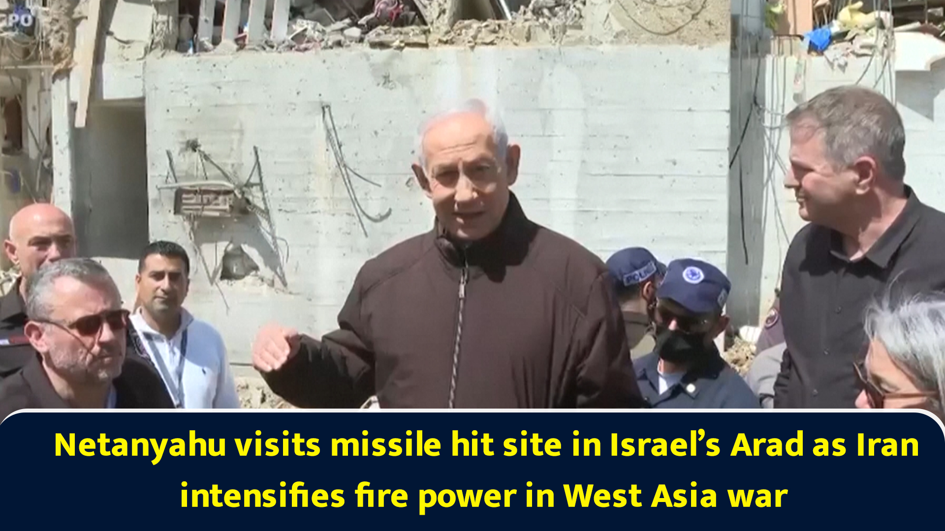 Netanyahu visits missile hit site in Israel’s Arad as Iran intensifies ...
