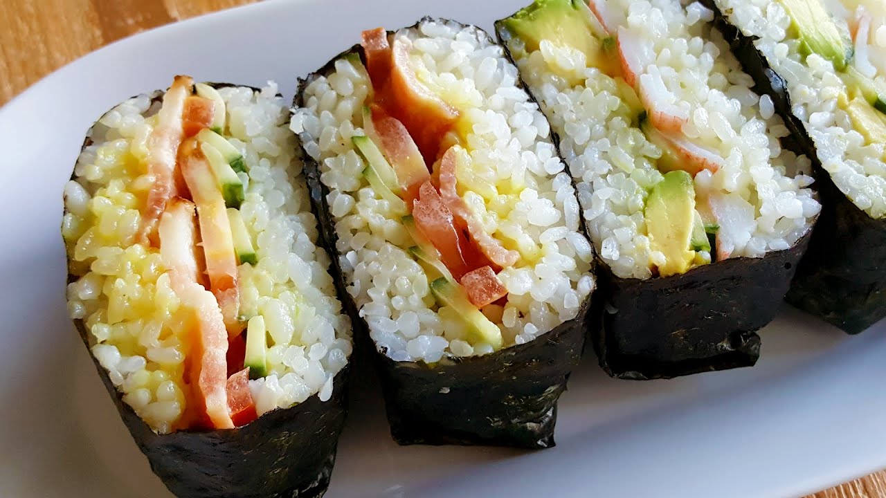 2 easy sushi sandwiches: California & BCT onigirazu | Quick Japanese ...