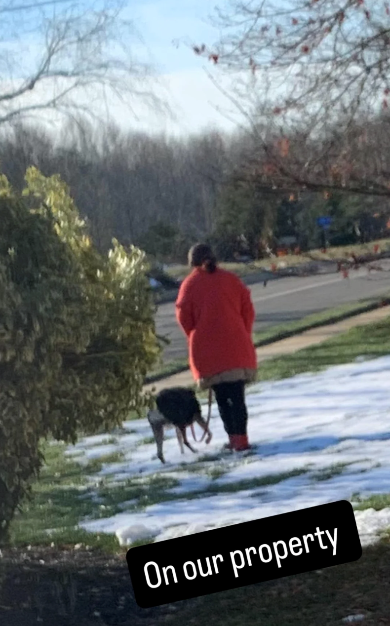 Elderly dog owner trespasses daily into neighbor's yard, even after ...