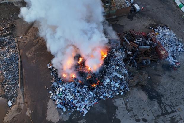 Major fire at scrap metal yard in Erith captured in dramatic photos