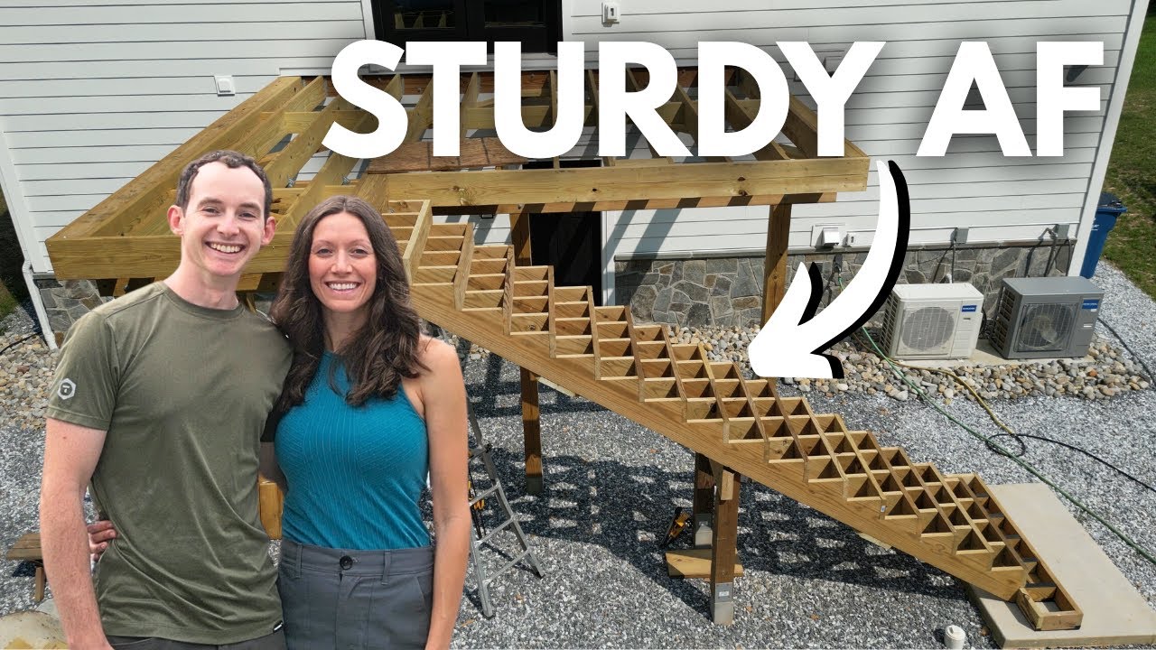 DIY stair framing: Using a midspan beam to turn a wobbly staircase into ...