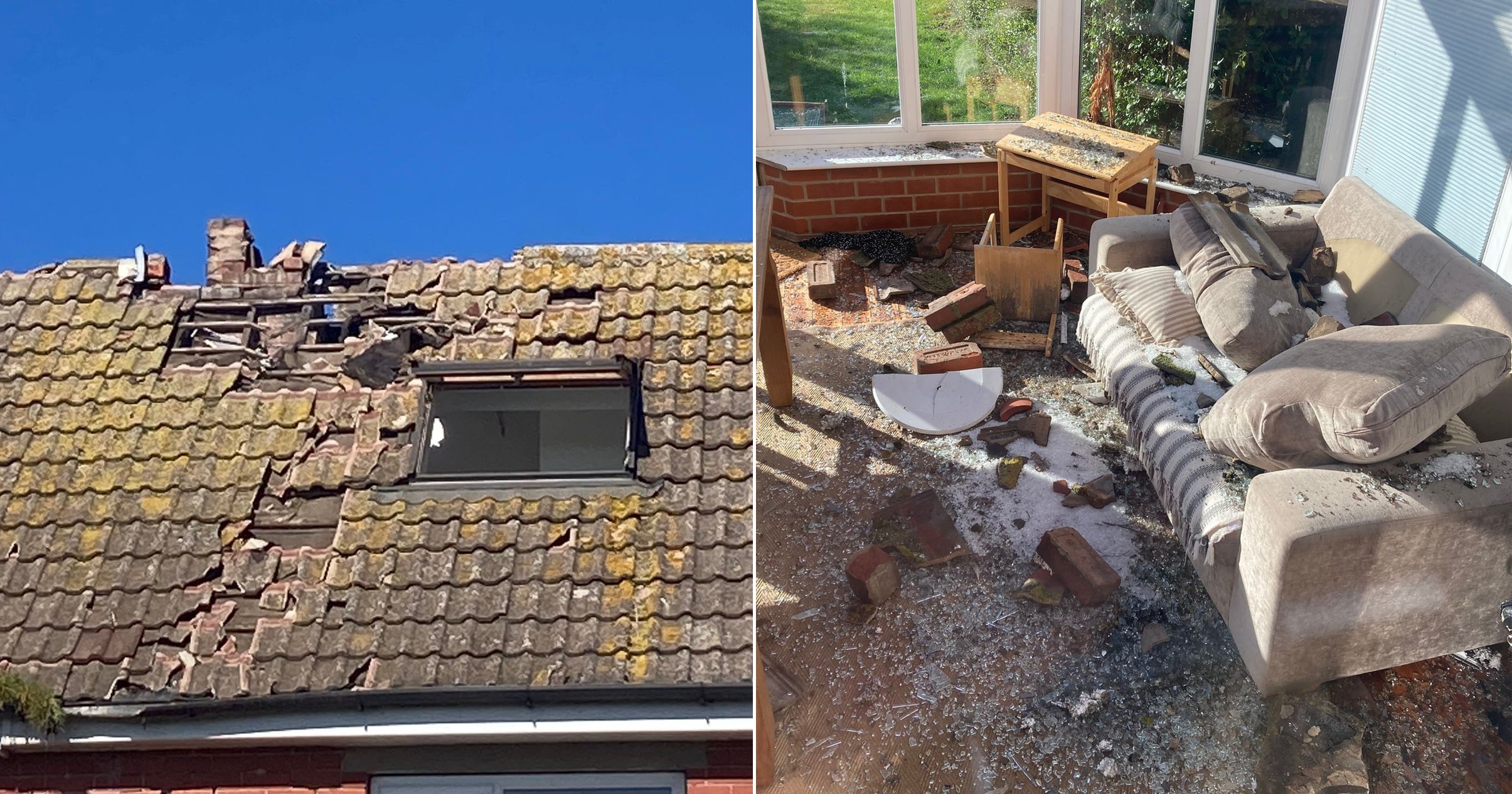 Inside the family home struck by lightning leaving 10 foot hole and £ ...