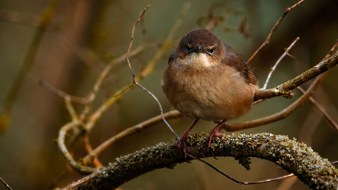 Pequeño pájaro observa todo tranquilamente desde su rama