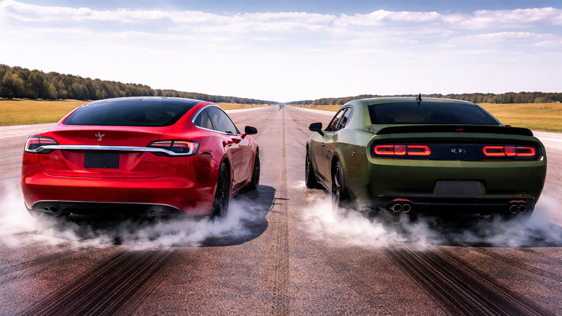 Dodge Demon vs Tesla Model S P100D drag race