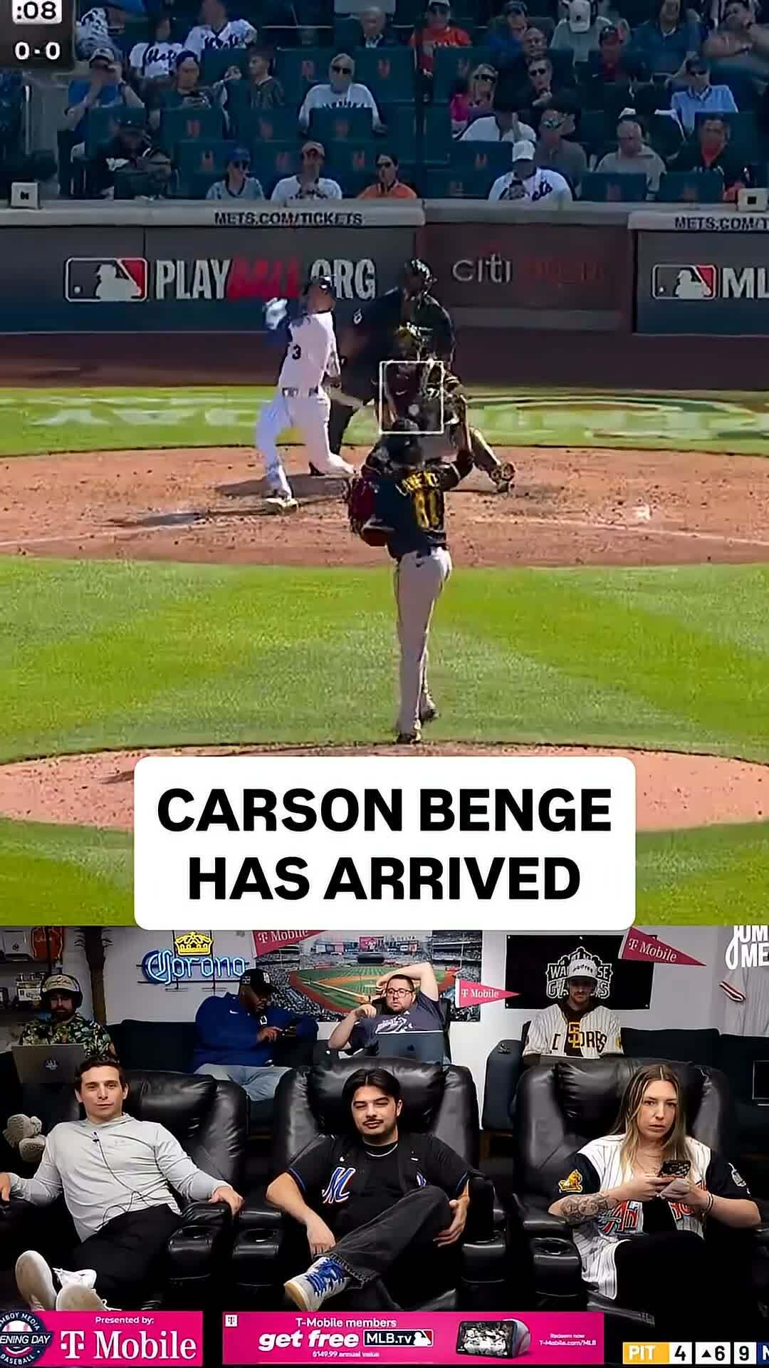 Carson Benge’s first MLB hit is a home run!