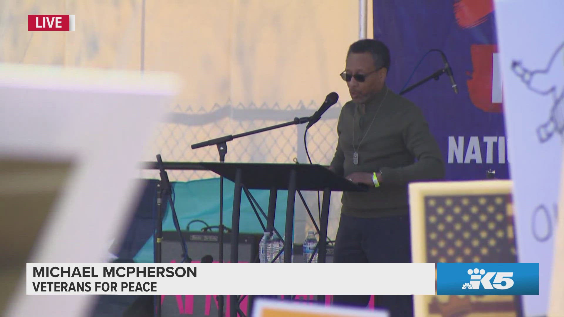 Michael McPhearson is weary of war | Seattle No Kings Rally