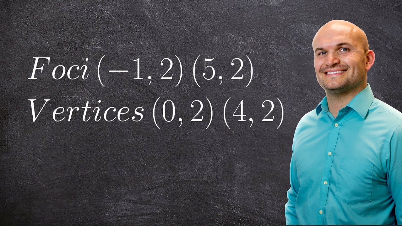 Writing the equation of a hyperbola given the foci and vertices
