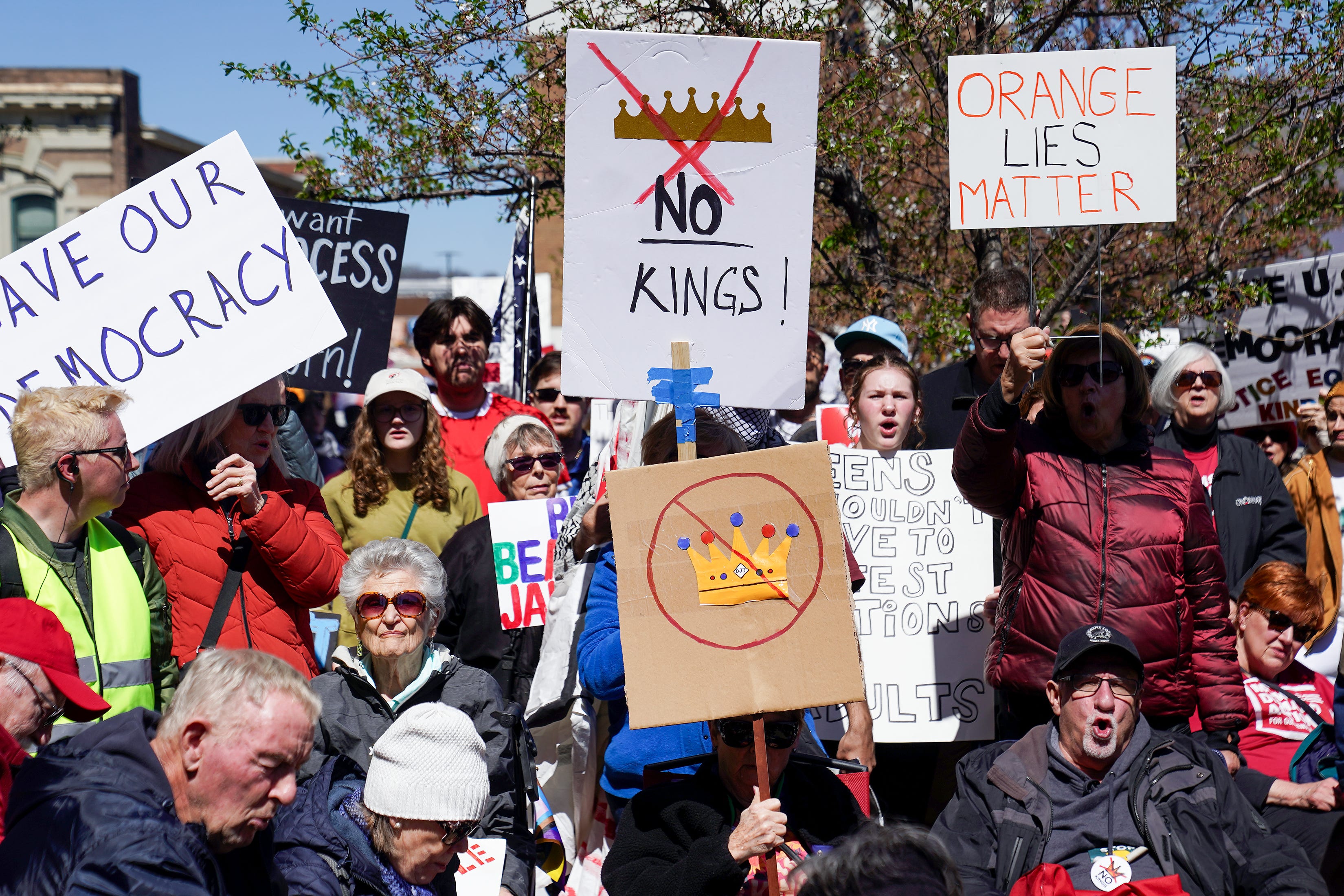 Thousands hit Greater Cincinnati streets for No Kings protests