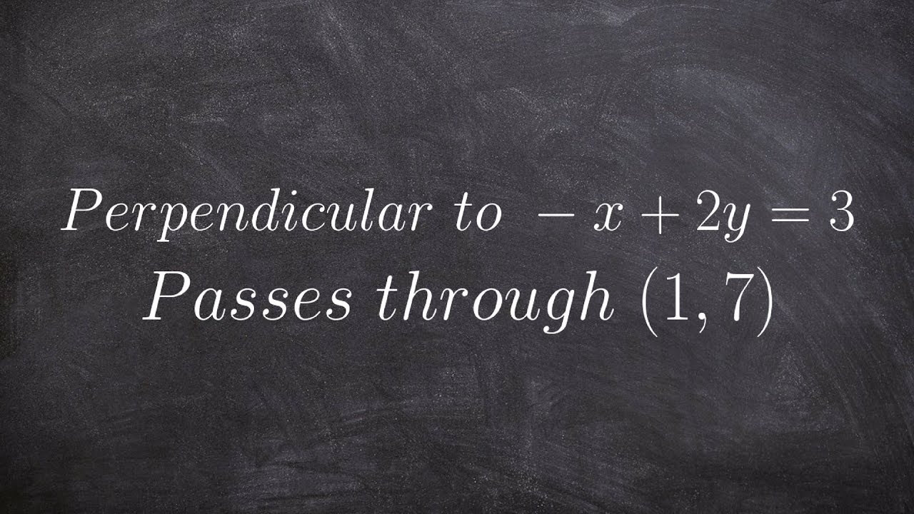 Write the equation of a perpendicular line using point slope form