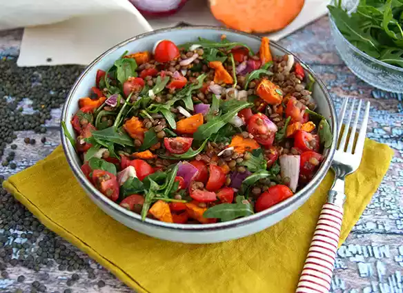Ensalada de lentejas y batata