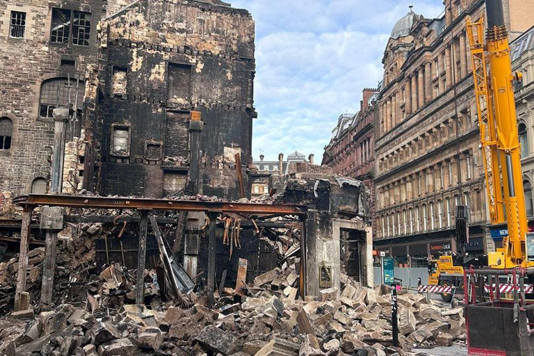 Pictures show Glasgow Union Street demolition progress as fire recovery ...