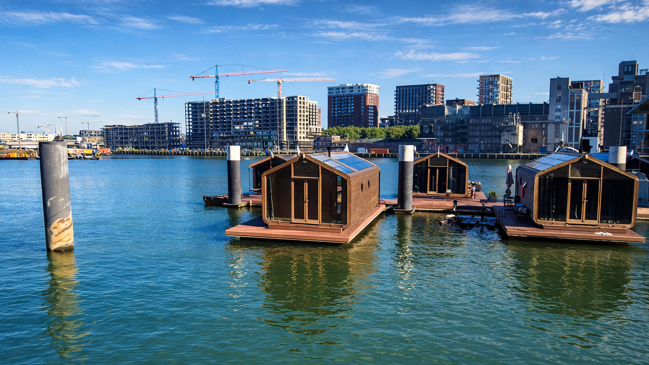 Estas casas flotantes en Róterdam tienen un diseño único