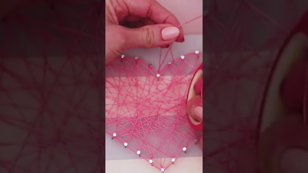 DIY heart string art masterpiece #stringart