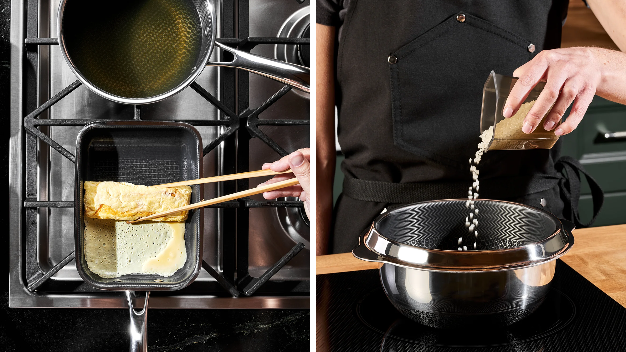 3 new HexClad launches—tamagoyaki egg pan, rice pot, deep sauté pan