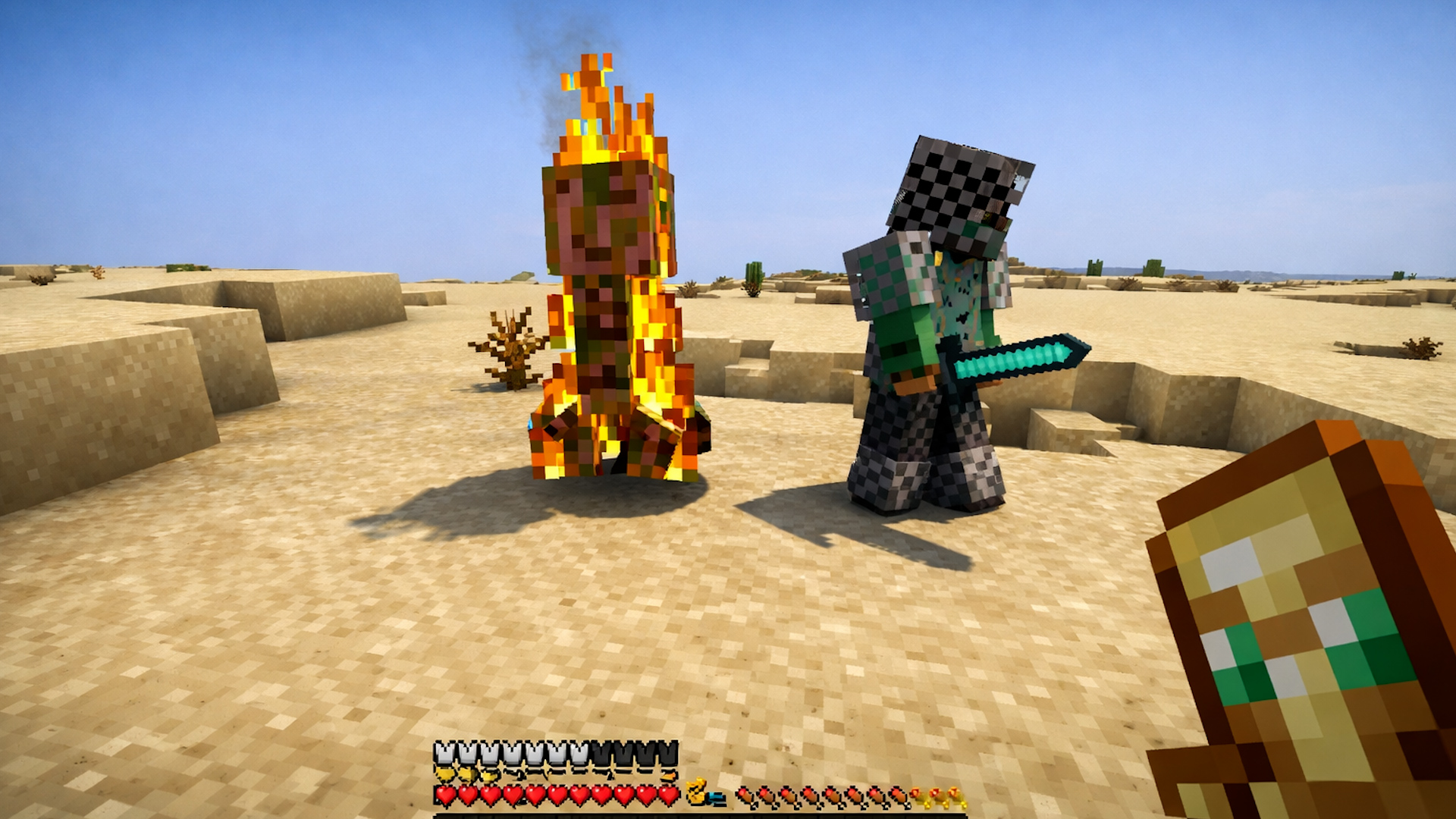 Minecraft creeper combat gameplay