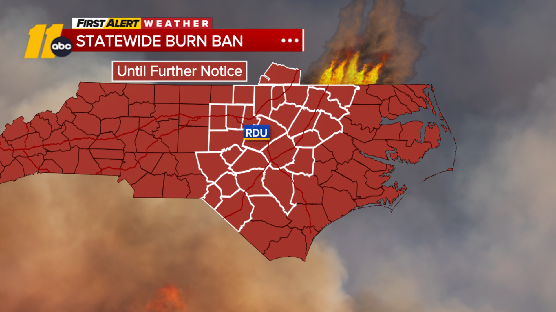Statewide burn ban issued for North Carolina