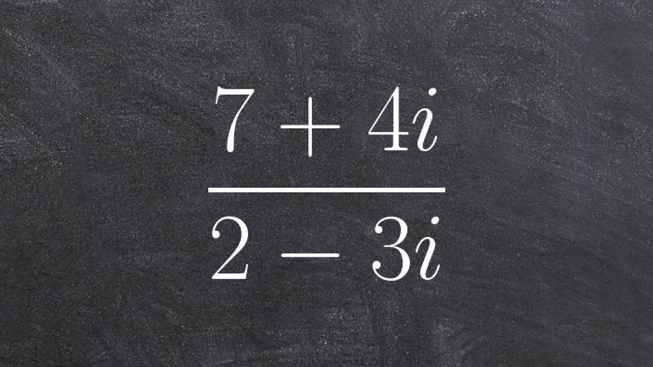 Tutorial - Dividing complex numbers ex 20, (7 + 4i)/(2 - 3i)