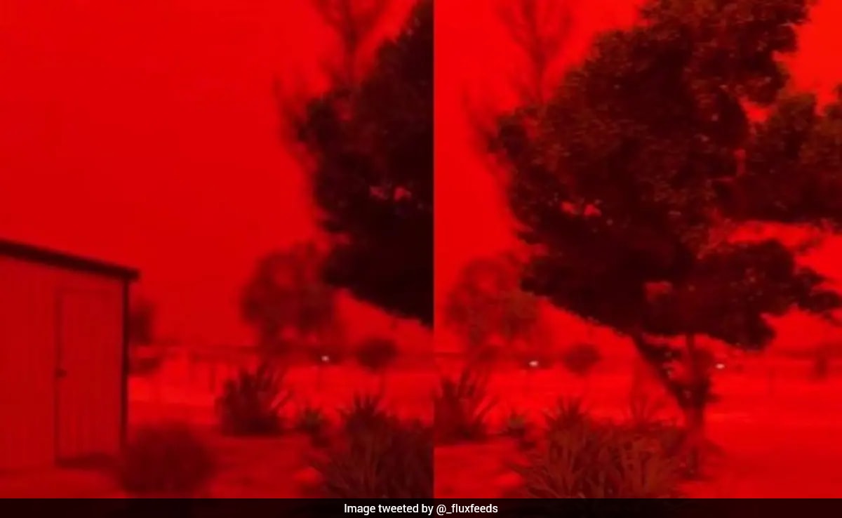 Watch: Skies glow red in Western Australia amid dust storm ahead of ...