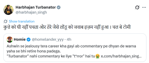 'Kutte ko ghee nahi…': Harbhajan Singh goes on abusive rant after ...