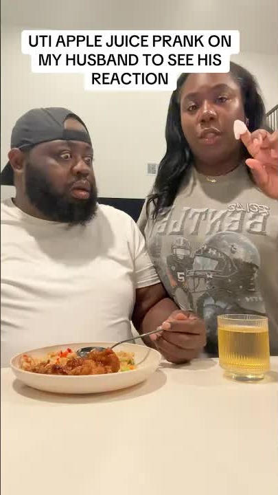 Hilarious husband reacts to UTI apple juice prank