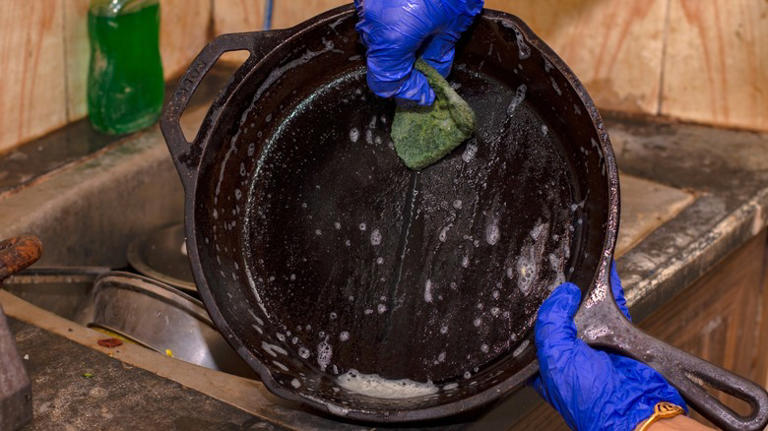 The best way to clean cast iron, according to Bobby Flay