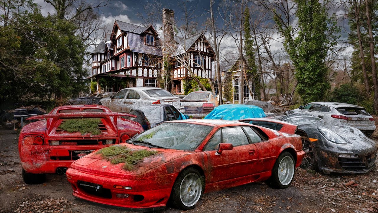 Inside the abandoned mansion with supercars