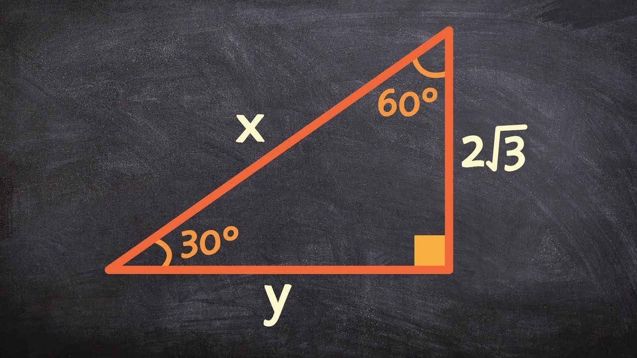 Find the missing sides of a triangle given a 30 60 90 triangle