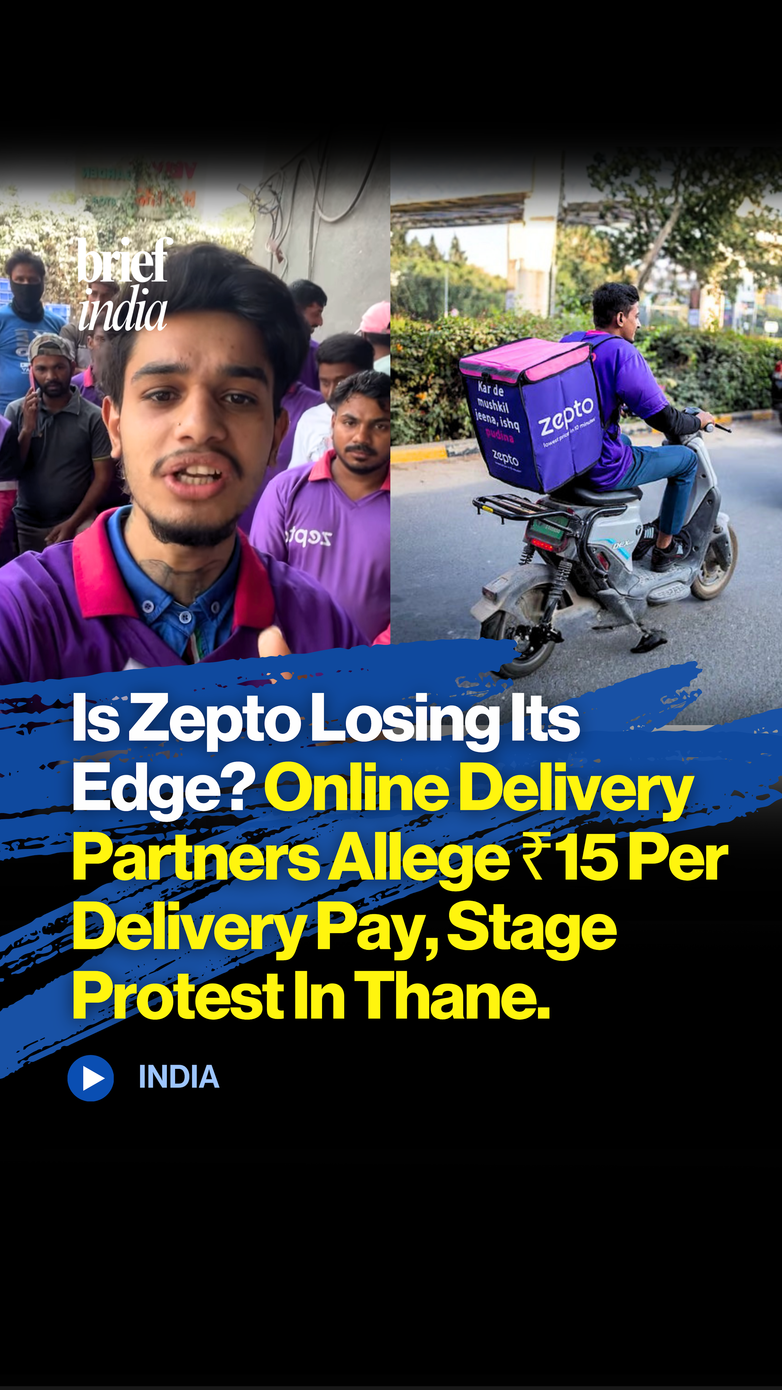 ₹15 per delivery? Zepto riders protest in Thane over pay concerns