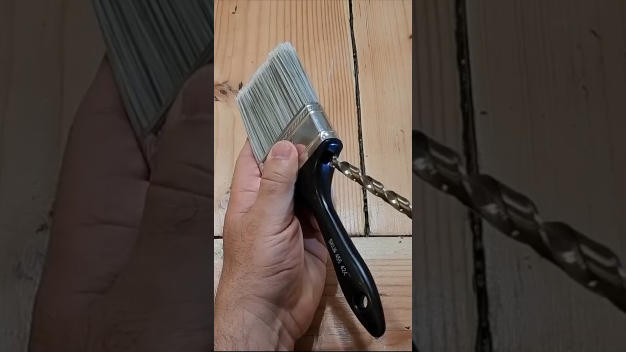 Drill a hole in your paint brush 🤯