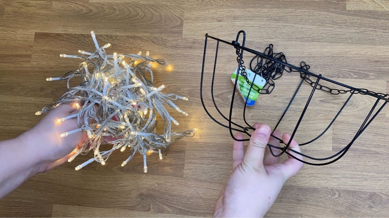 Wrap string light around a Dollar Store basket for this breathtaking ...